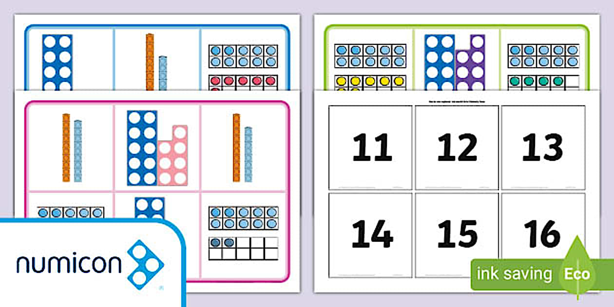 👉 11-20 Number Representation Bingo with Numicon Shapes